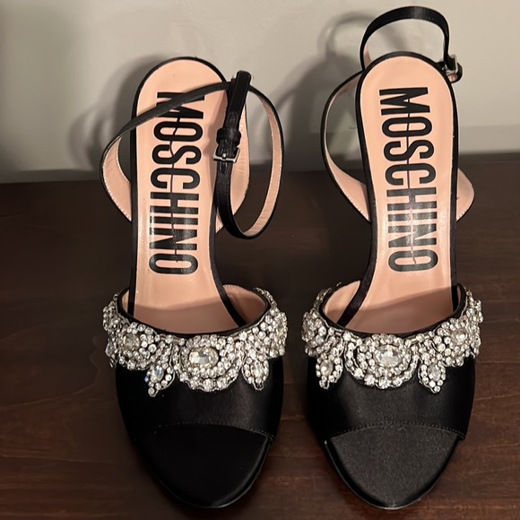 Moschino | Shoes | Moschino Embellished Sandals Heels 39 | Poshmark